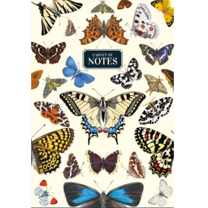 Carnet de notes A5 - Papillons - bleu ou beige